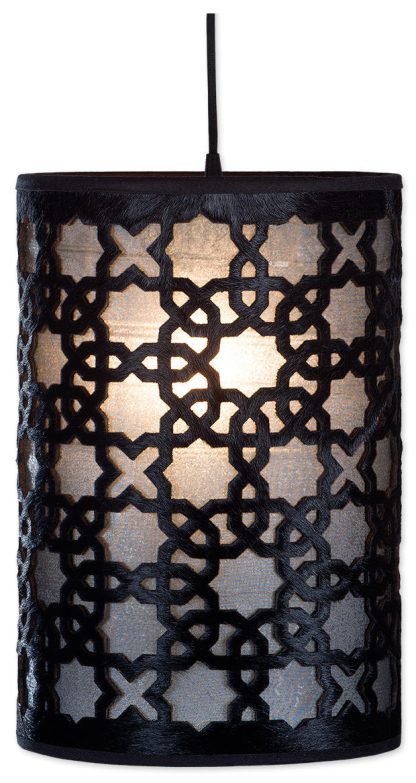 ΚΑΠΕΛΟ ΦΩΤΙΣΤΙΚΟΥ COW SKIN LASER Des.452 Ø18x27 cm BLACK - Carpets.gr