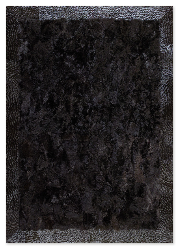 ΓΟΥΝΙΝΟ ΧΑΛΙ ΠΡΟΒΑΤΟΥ & ΔΕΡΜΑ ΑΓΕΛΑΔΑΣ BLACK - Carpets.gr