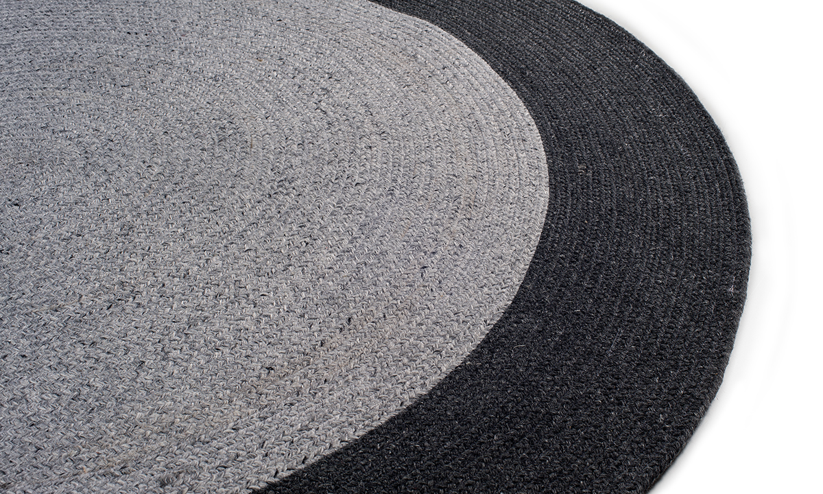 TRESS GREY/BLACK ΣΤΡΟΓΓΥΛΟ ΧΑΛΙ PET - Carpets.gr
